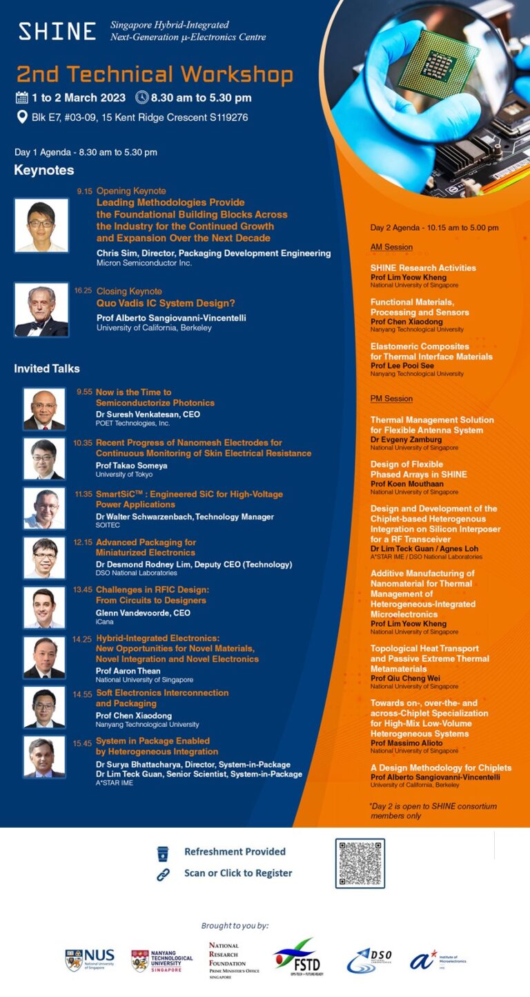 NUS SHINE – SHINE 2nd Technical Workshop Event Broadcast (Completed)